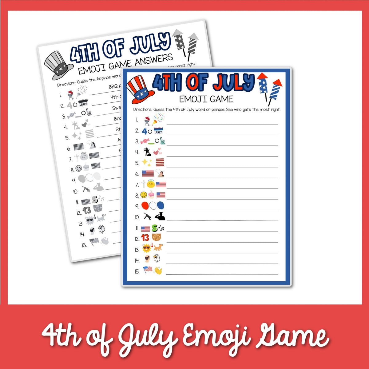 4th of July Emoji Game – MicheleTripple