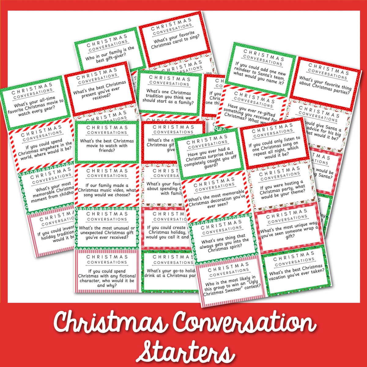 275 Printable Christmas Conversation Starters Cards – MicheleTripple