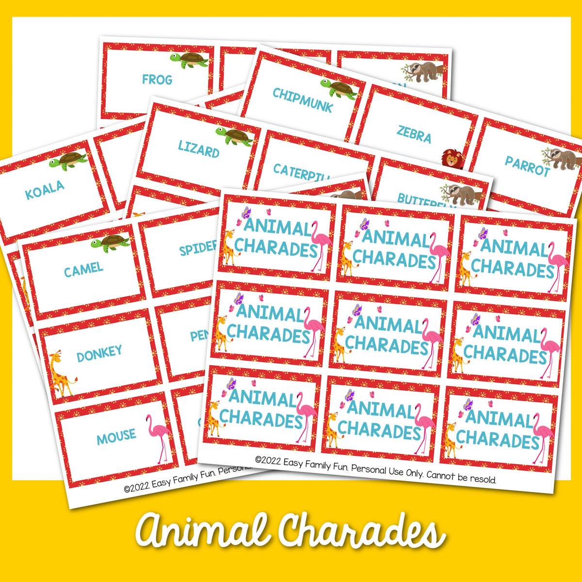 Animal Charades Printable – MicheleTripple