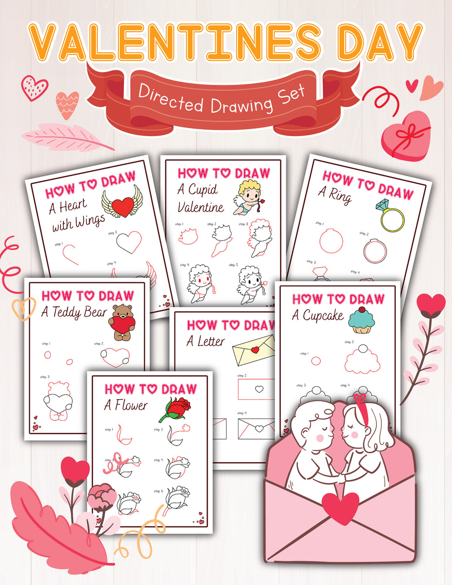 Valentine's Day Directed Drawing Set – MicheleTripple