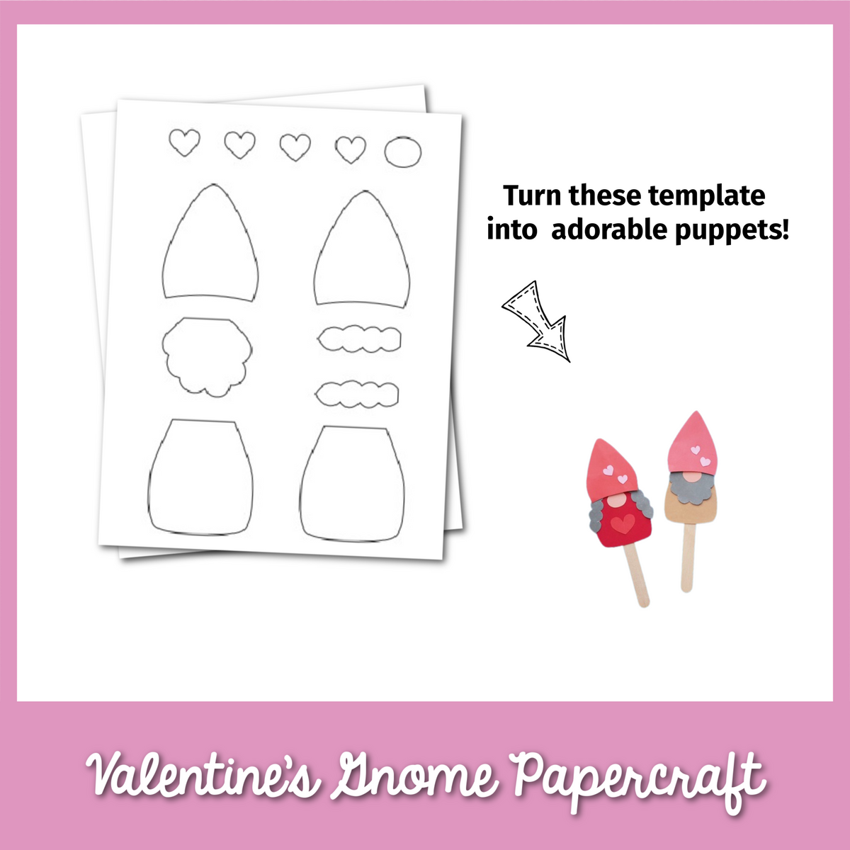 Valentine's Day Gnome Papercraft – MicheleTripple
