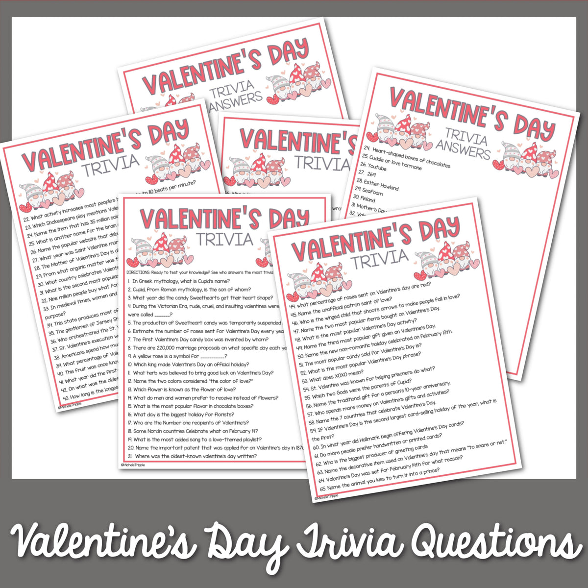Valentine's Day Trivia Printer Friendly – MicheleTripple