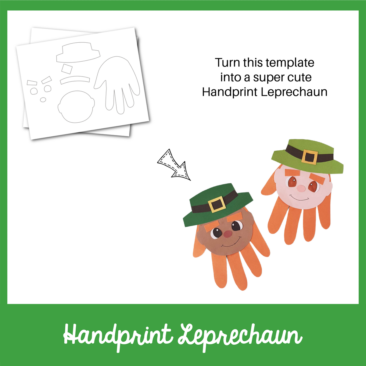 Handprint Leprechaun Craft Template – MicheleTripple