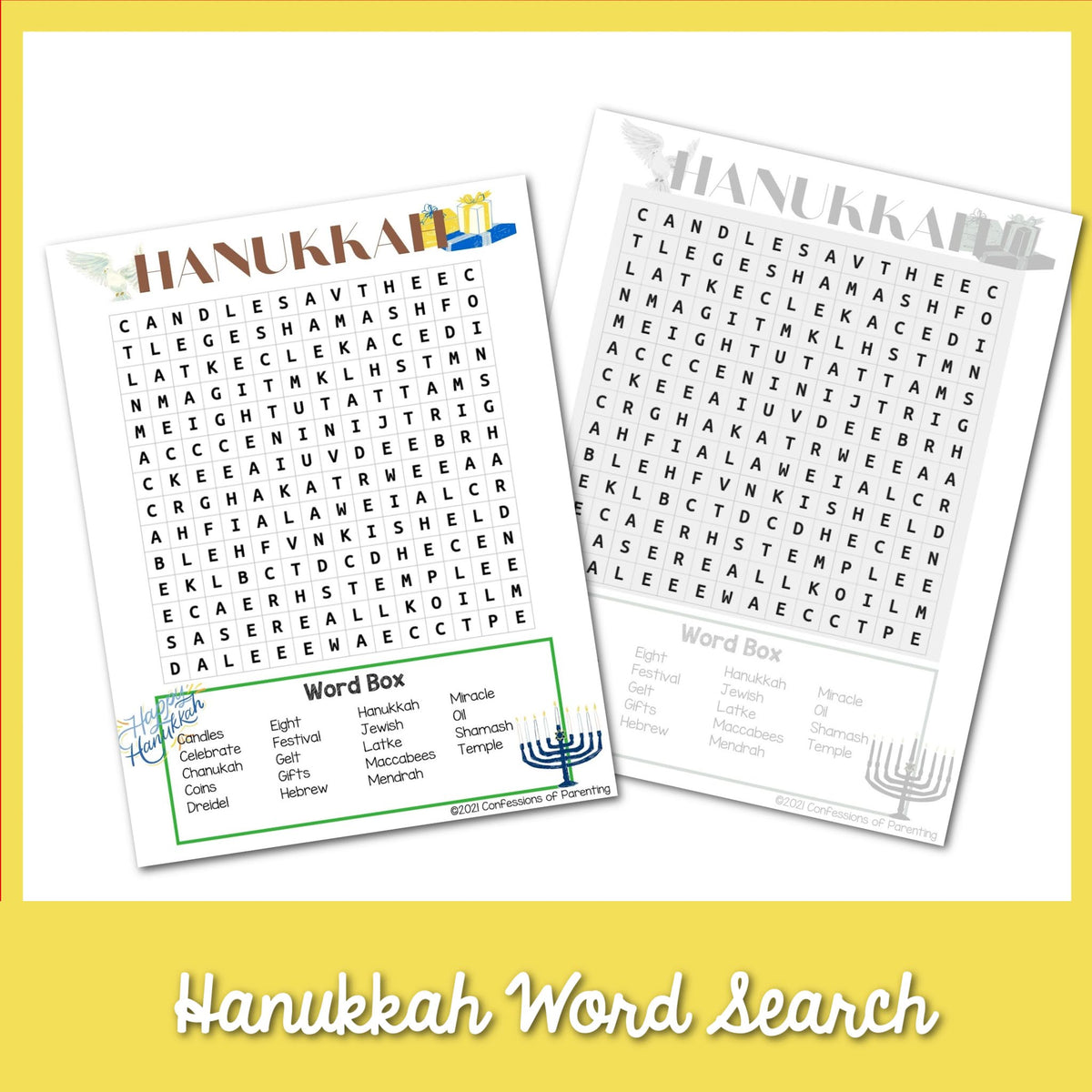 Hanukkah Word Search – MicheleTripple