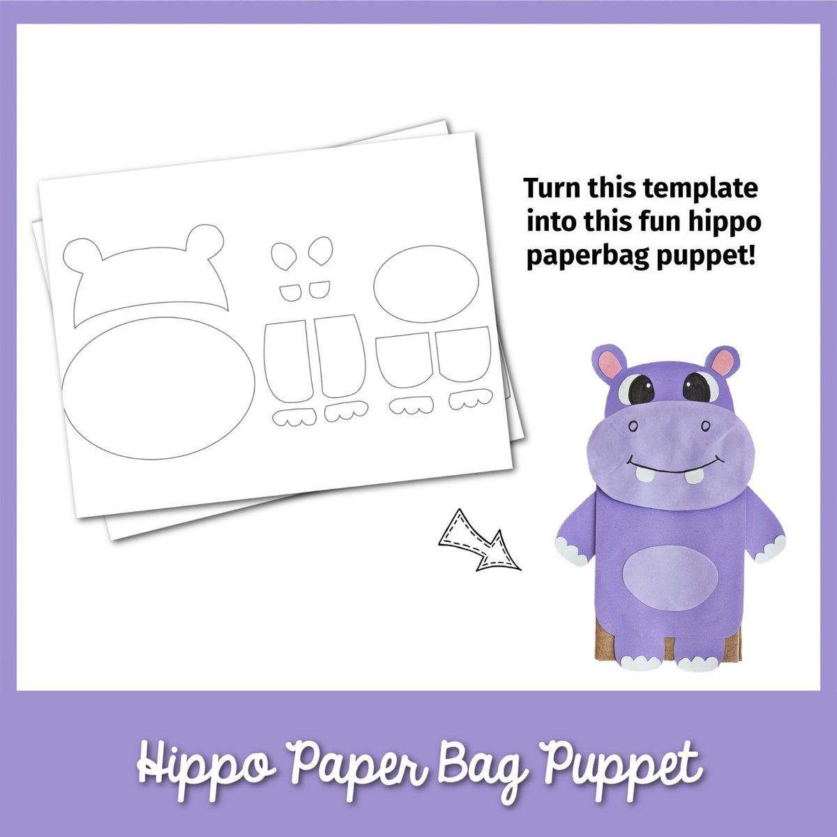 Hippo Paper Bag Template – MicheleTripple