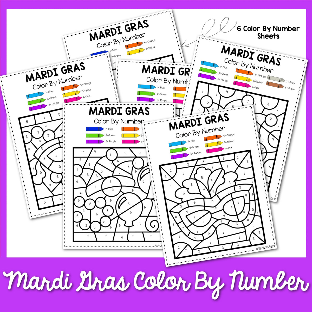 Mardi Gras Color by Number – MicheleTripple