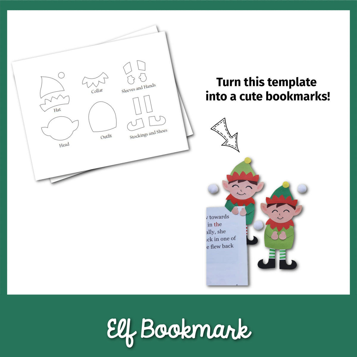 Elf Bookmark Template – MicheleTripple