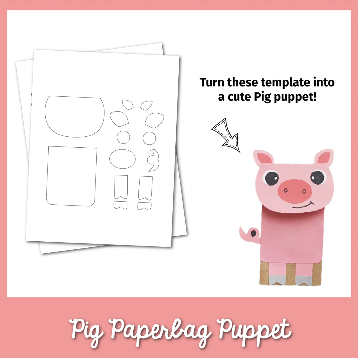 Pig Paper Bag Puppet – MicheleTripple