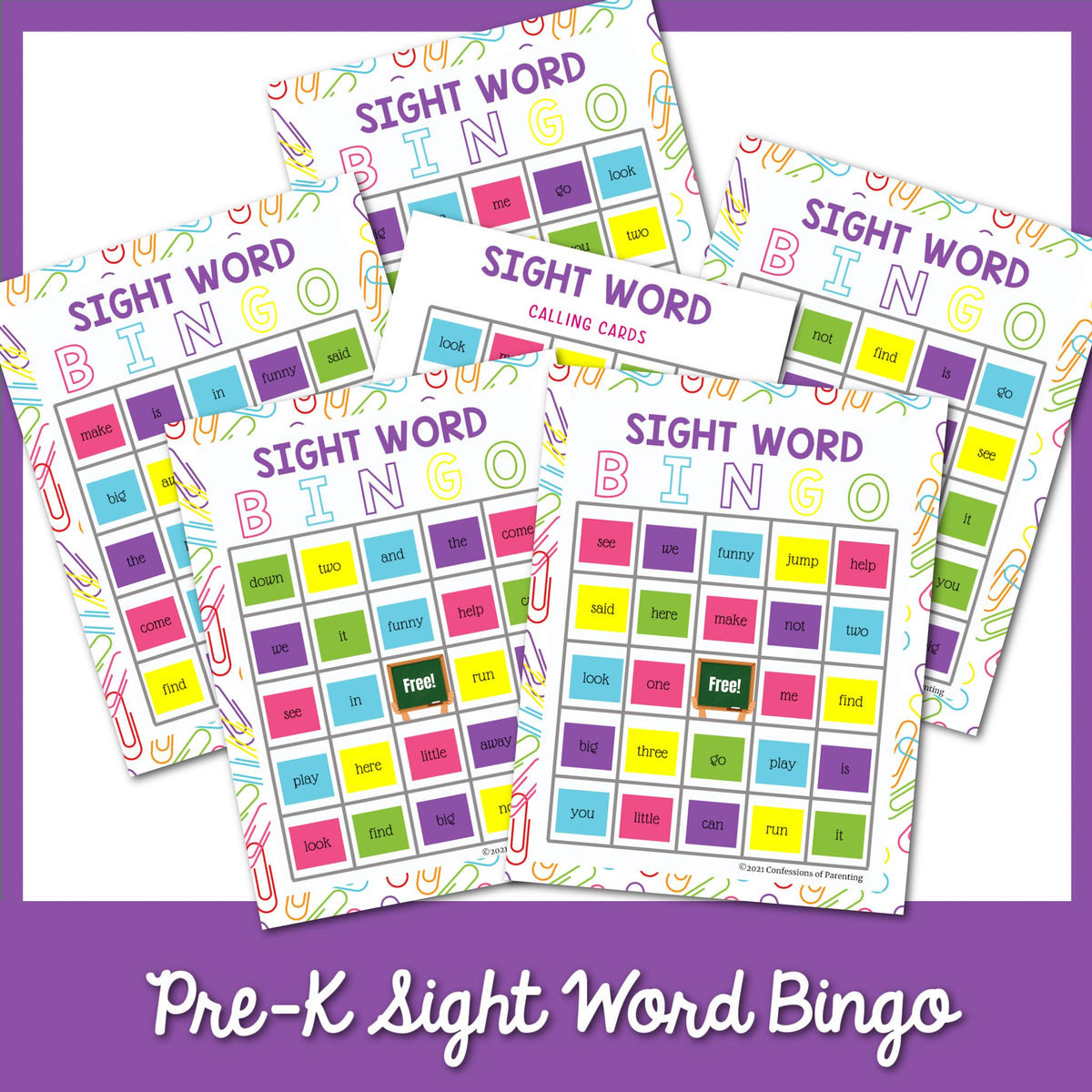 Pre-K Sight Word Bingo – MicheleTripple