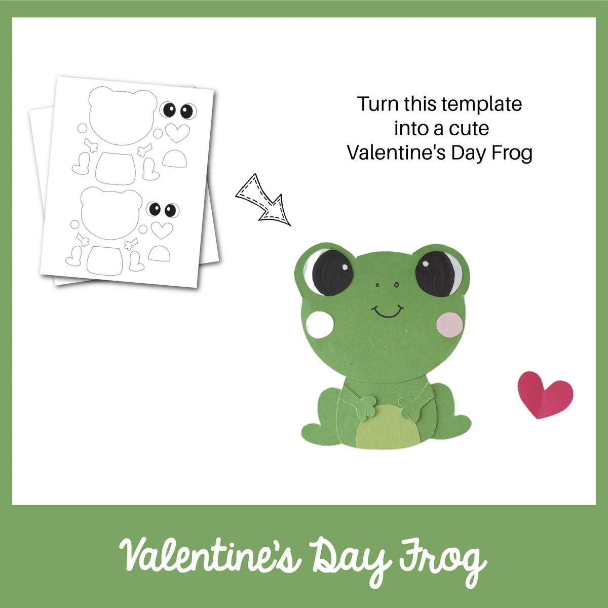 Valentine's Day Frog Papercraft Template – MicheleTripple