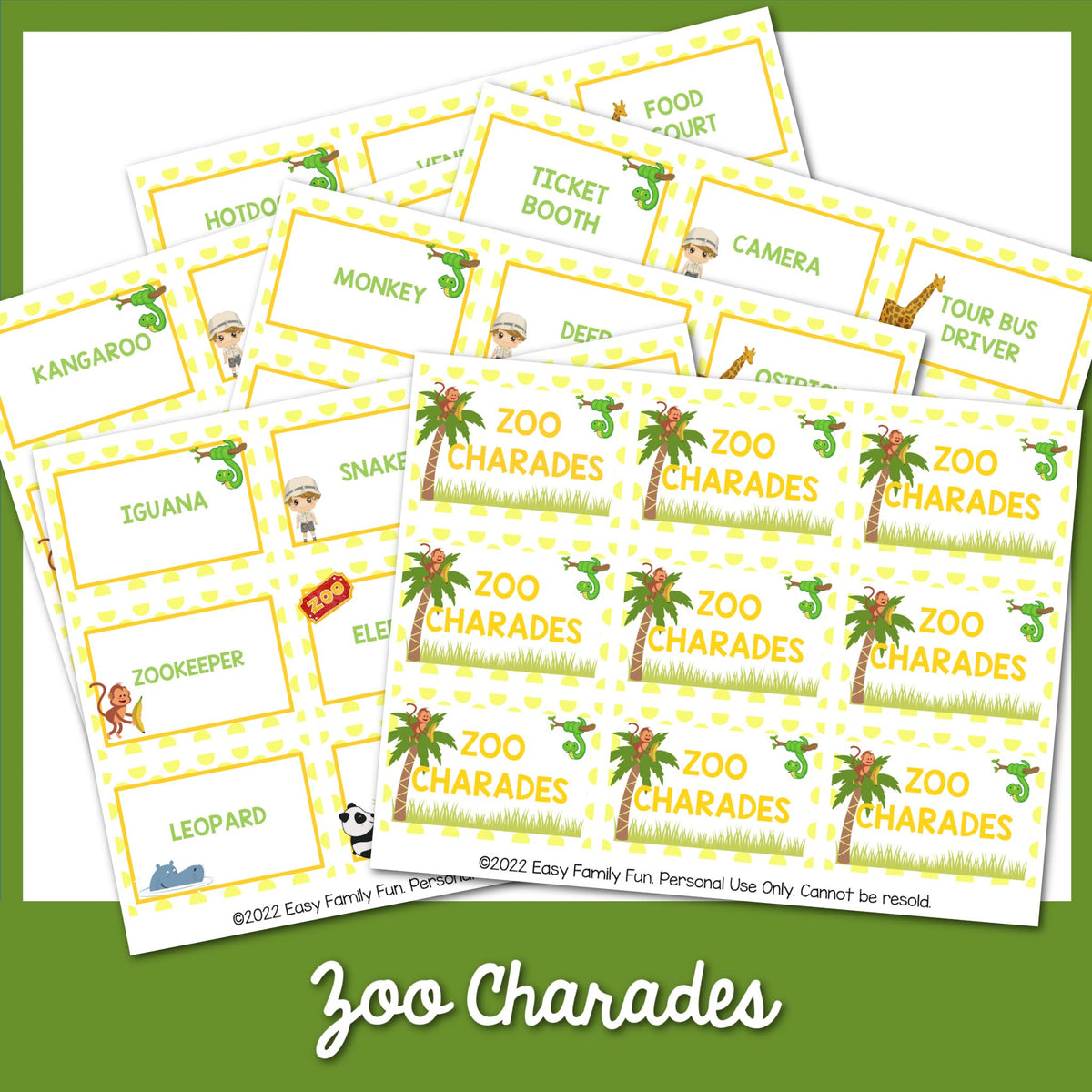50+ Zoo Charades Ideas + Printable Cards – MicheleTripple