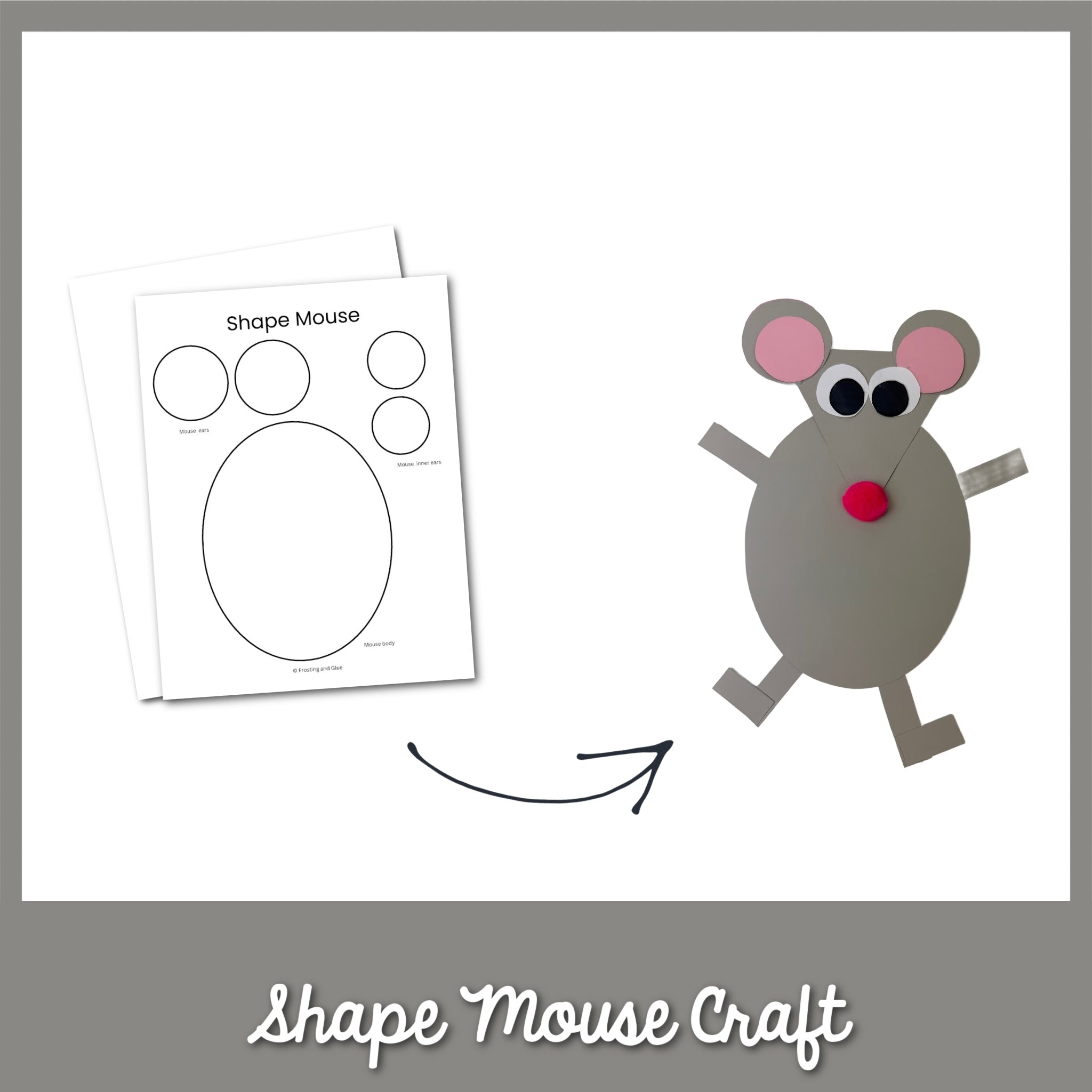 Shape Mouse Craft Printable – Easy Shape Activity for Kids – MicheleTripple