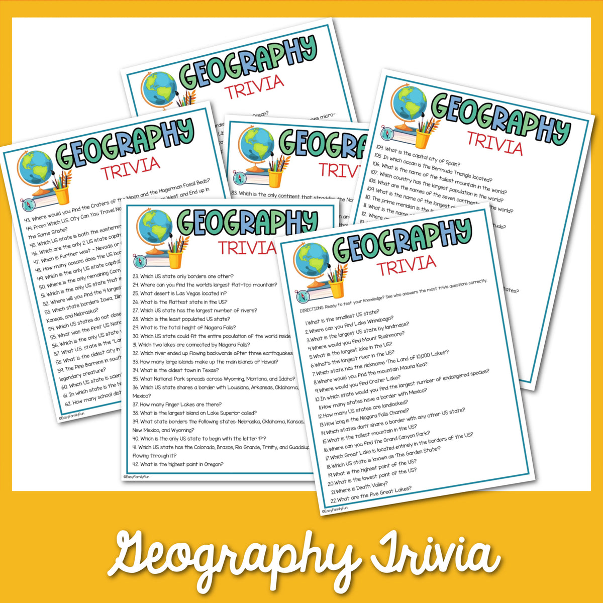 120 Geography Trivia Questions – MicheleTripple