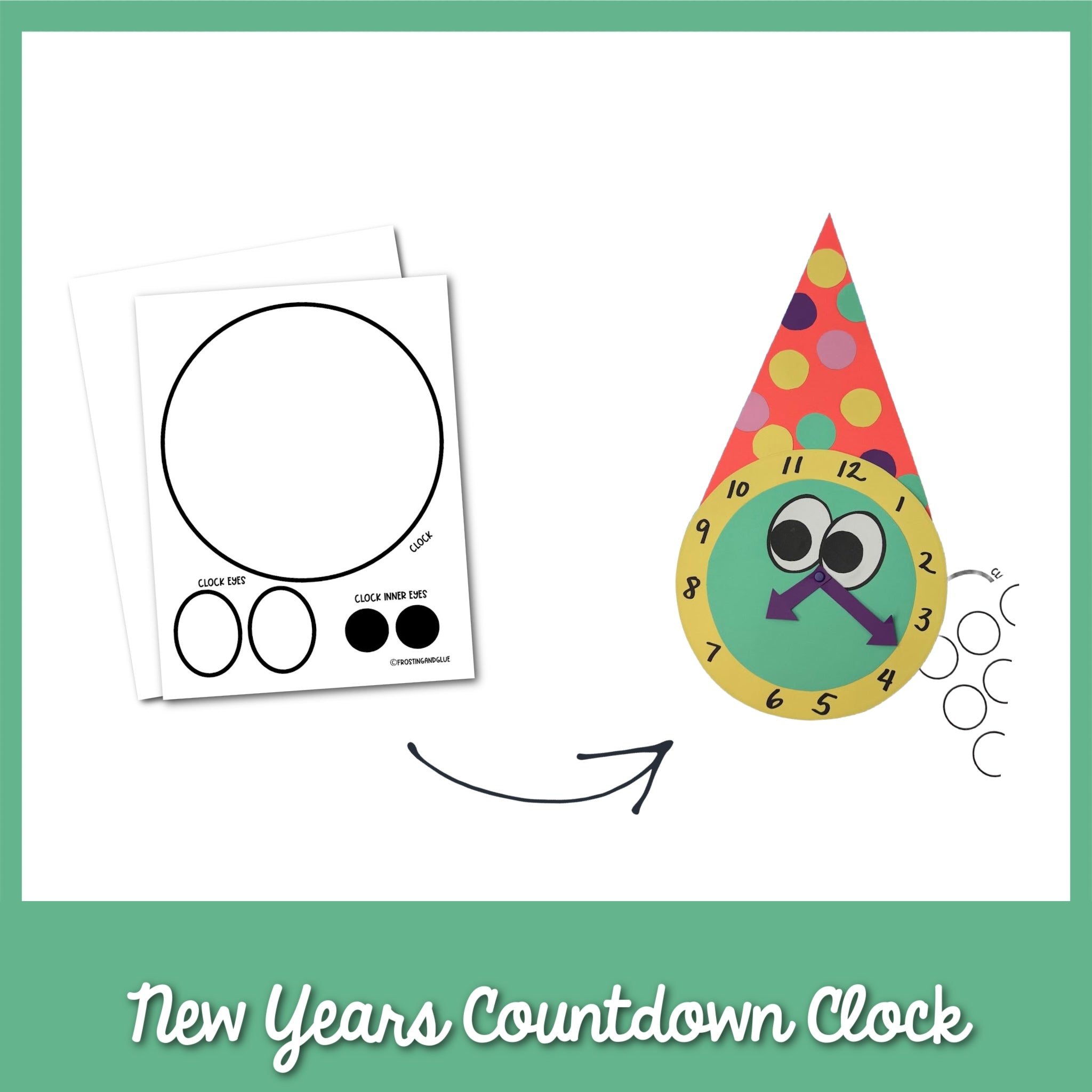 New Year’s Countdown Clock Craft – Printable Kids Activity – MicheleTripple