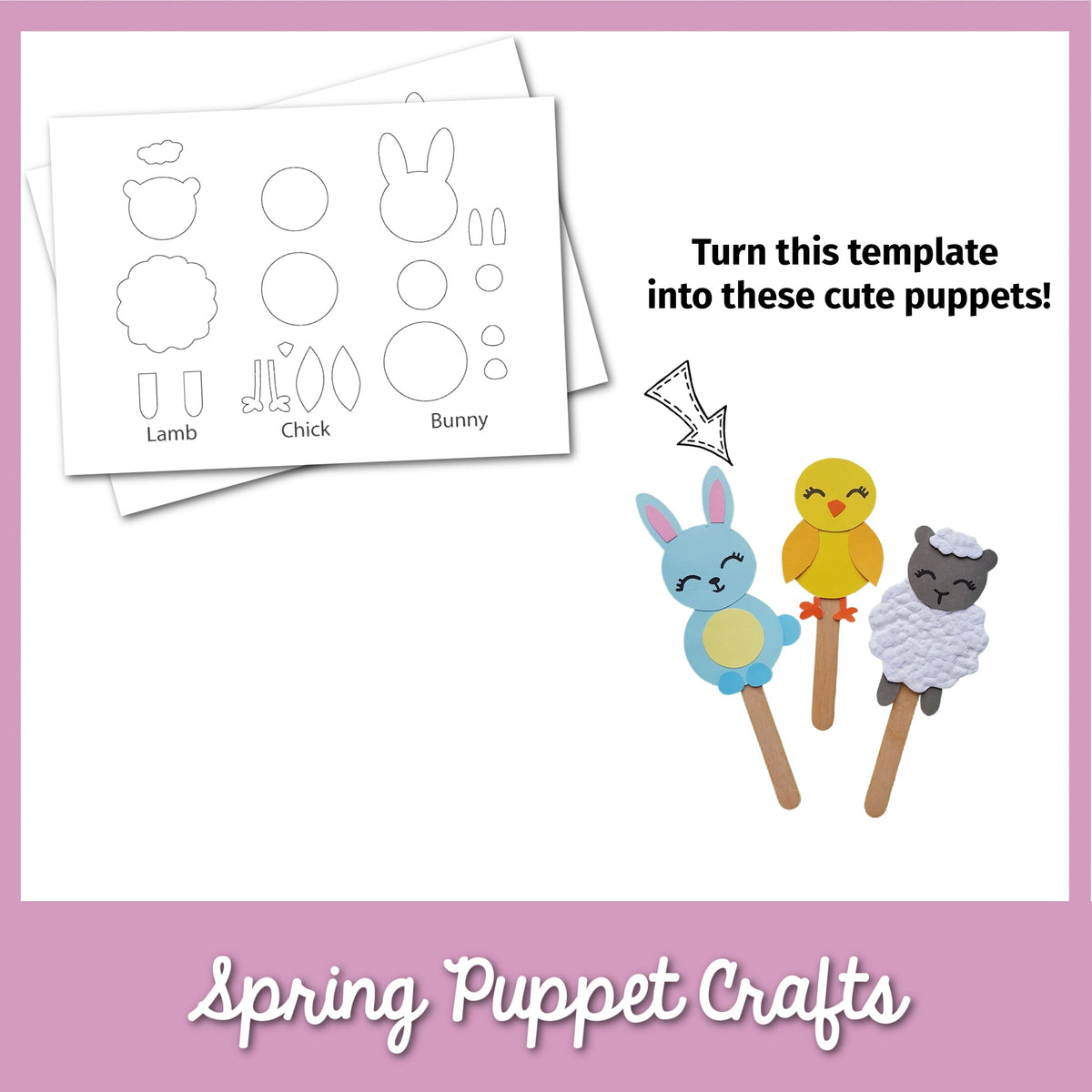 Spring Puppet Craft Template – MicheleTripple