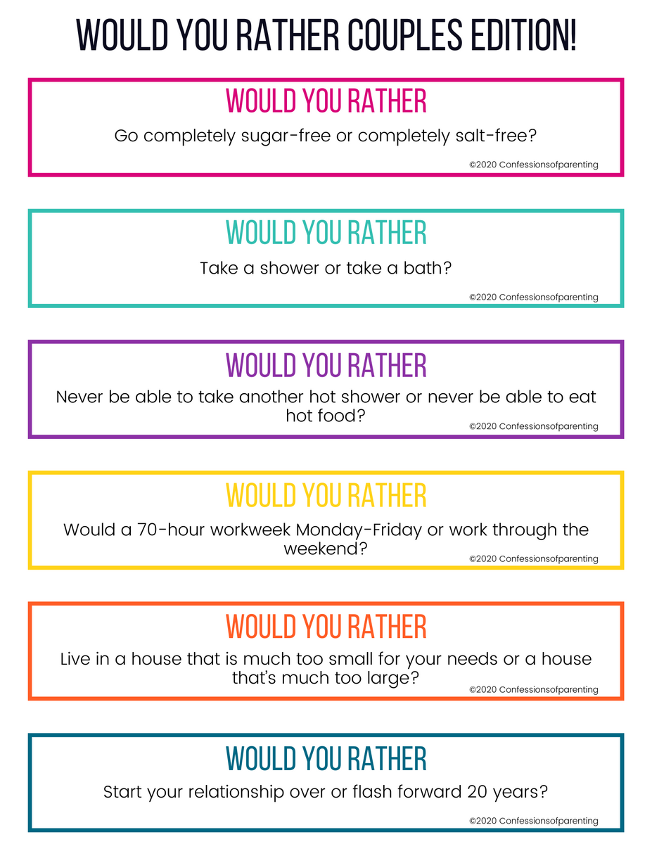 Would You Rather Questions for Couples – MicheleTripple