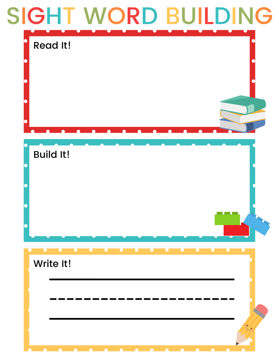 Kindergarten Sight Word Building – MicheleTripple