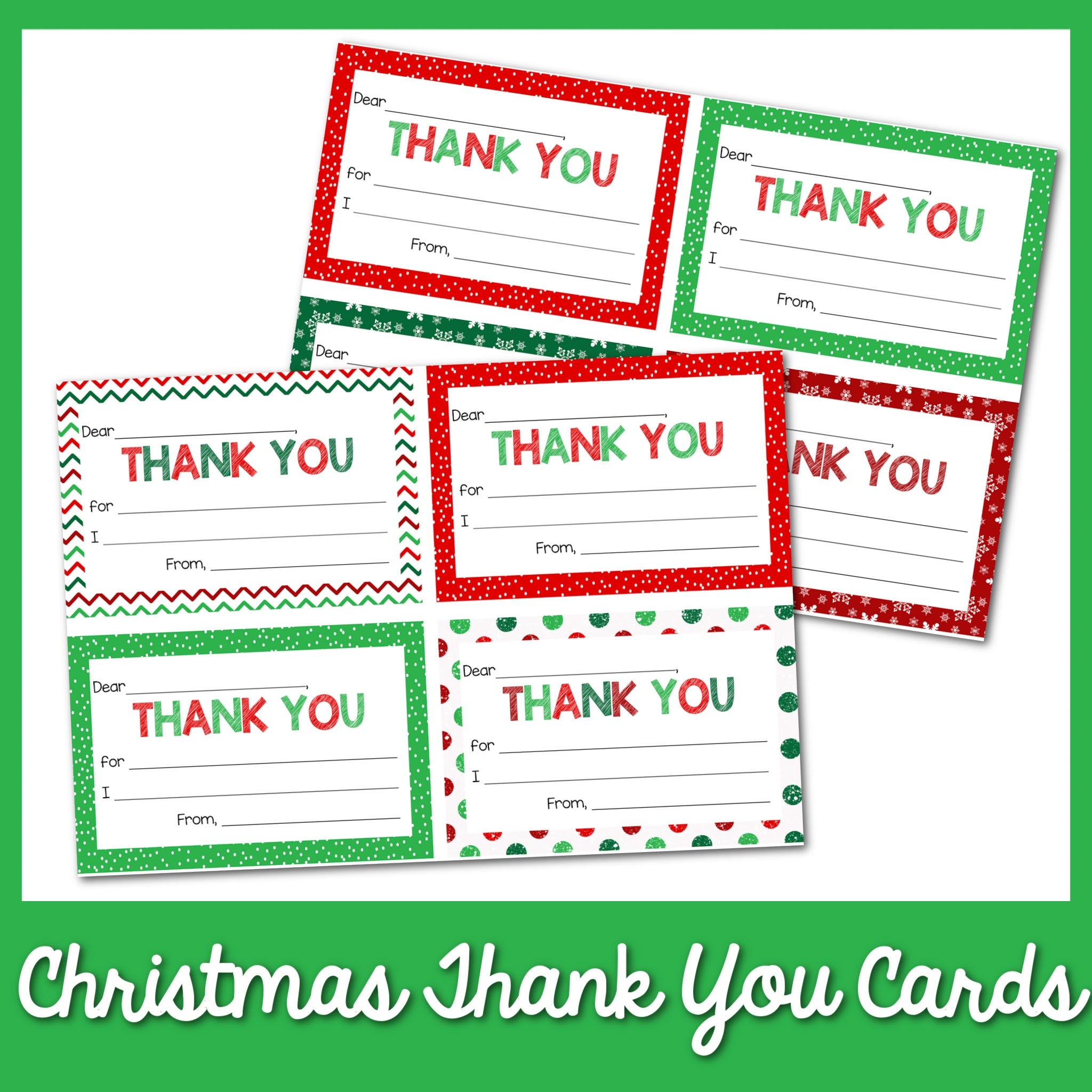 Printable Holiday Thank You Cards