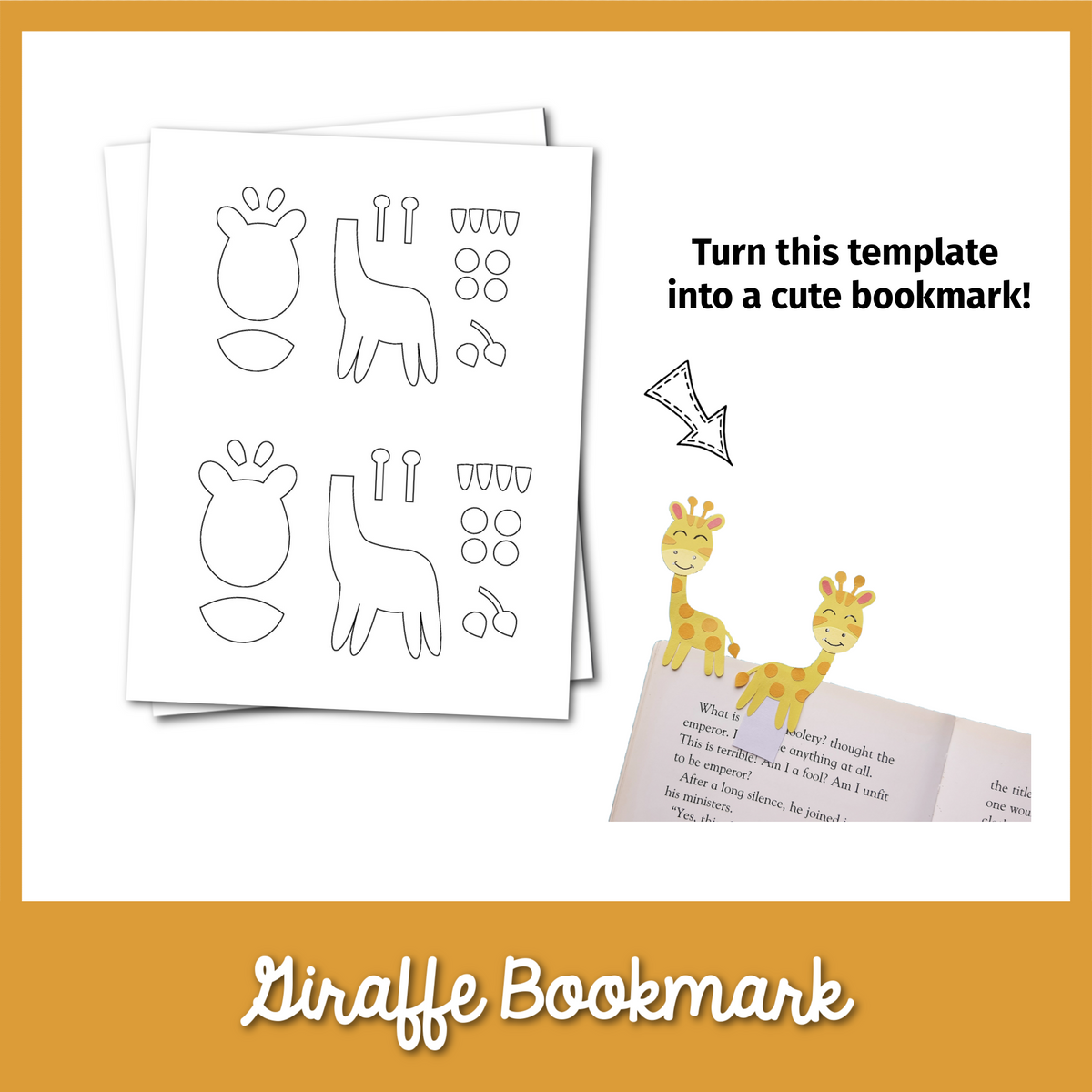 Giraffe Bookmark Template – MicheleTripple