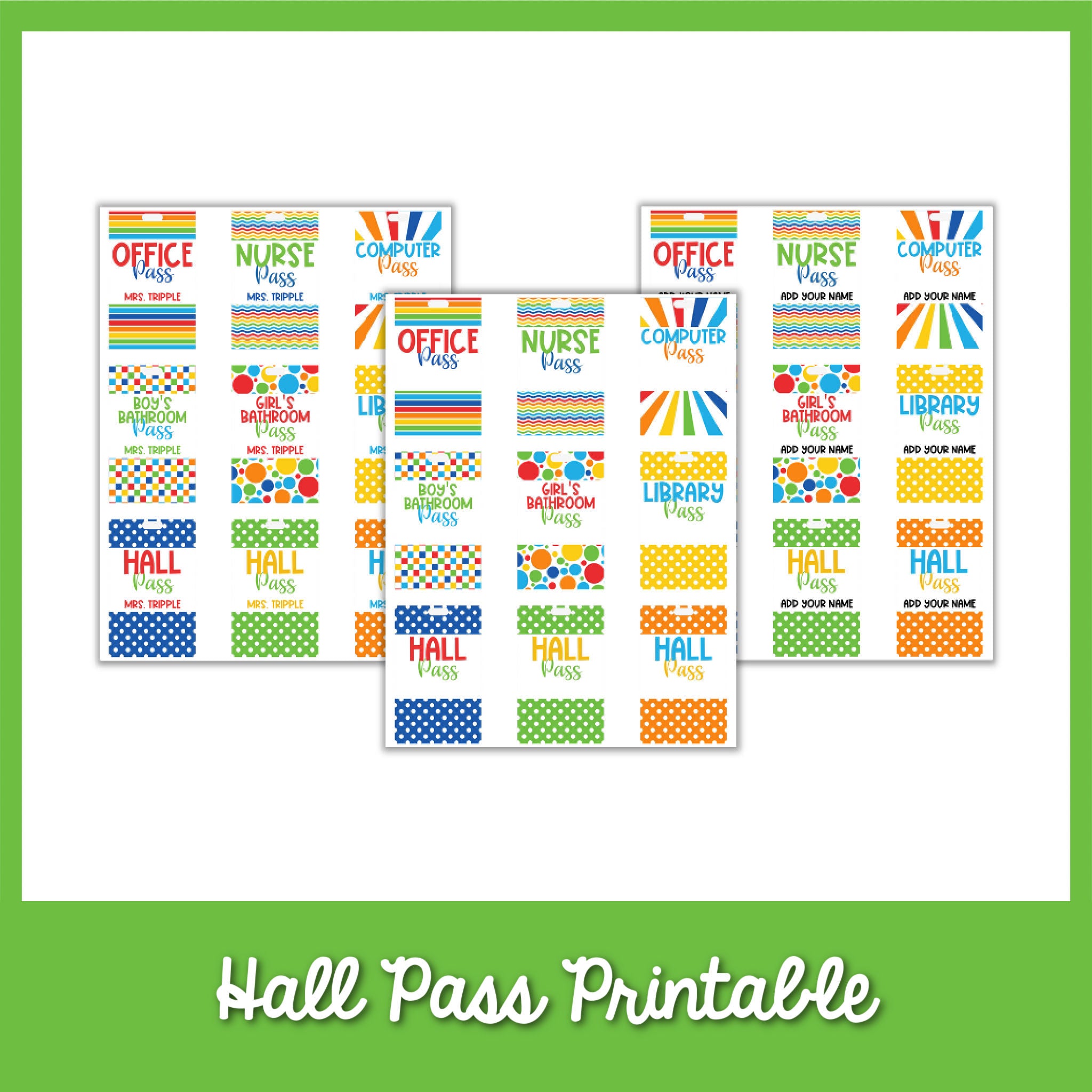 School Hall Pass Printable