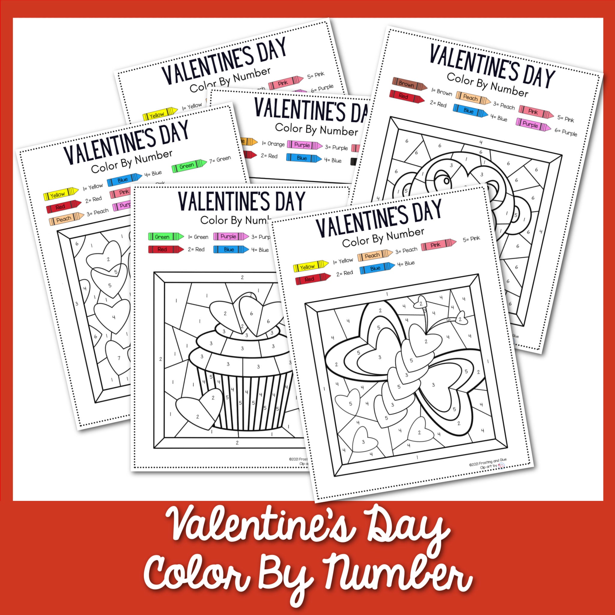 color by number valentines day coloring pages