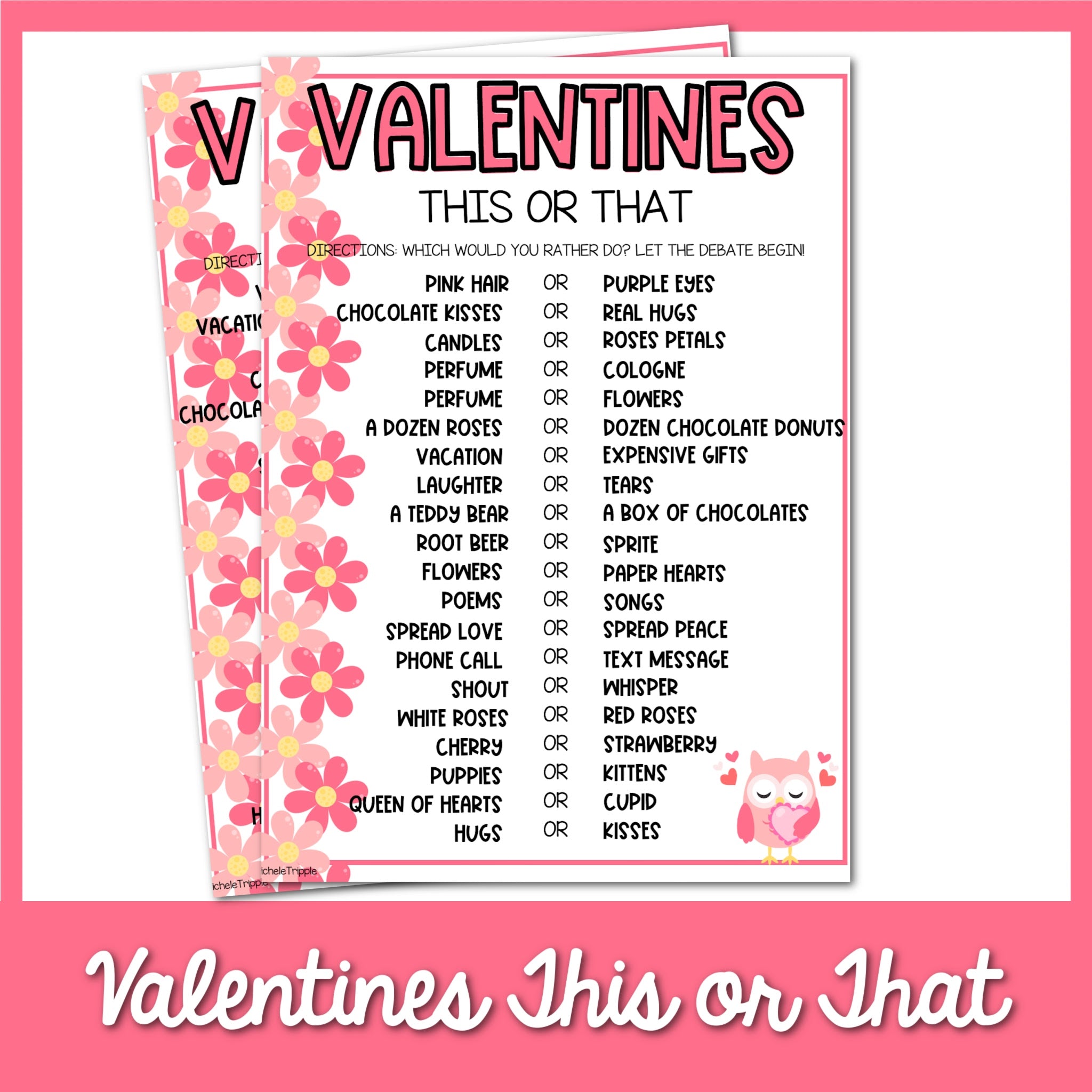Valentine Pictionary Words