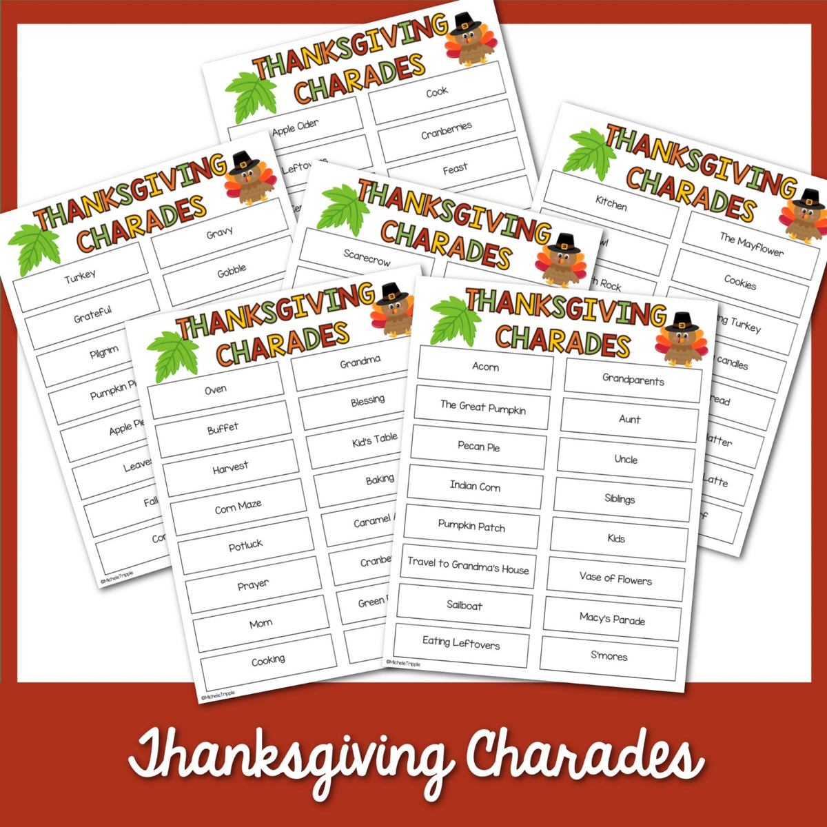 Thanksgiving Charades Printer Friendly – MicheleTripple