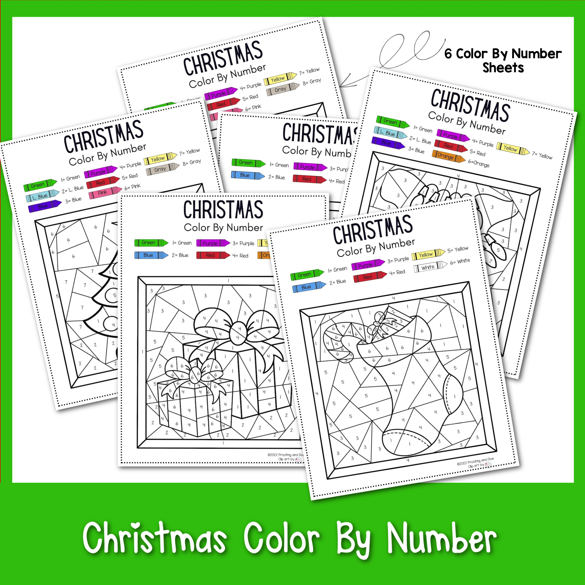 christmas numbers coloring pages
