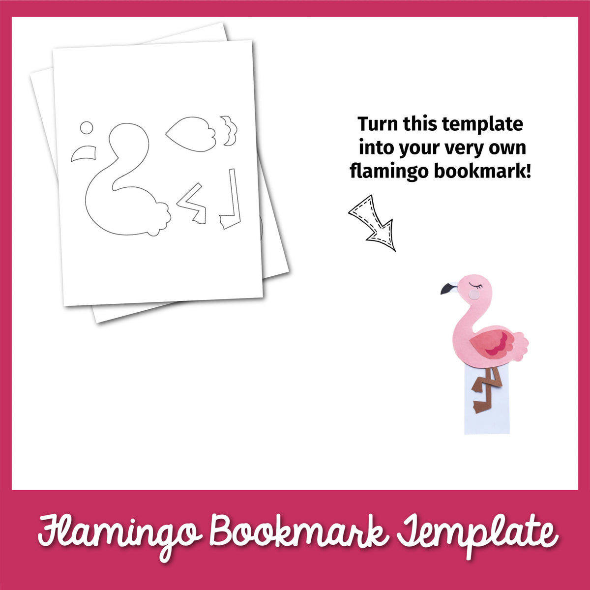 Flamingo Bookmark Template – MicheleTripple