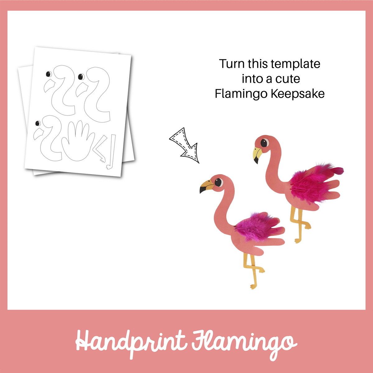 Handprint Flamingo Handprint Craft Template – MicheleTripple