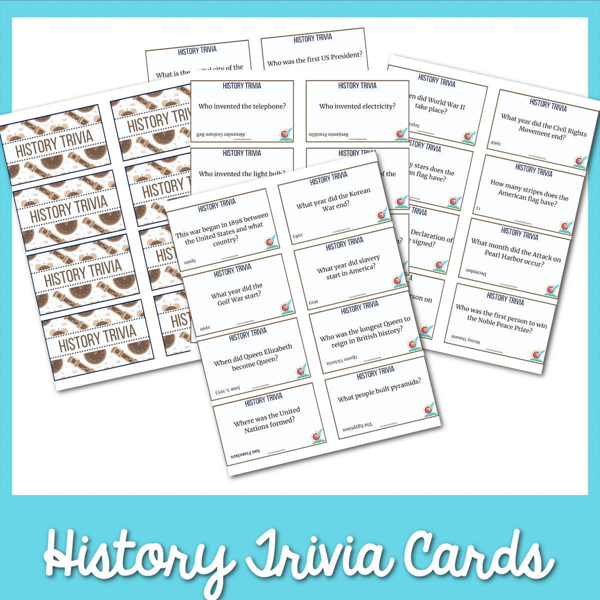 50 History Trivia Questions Printable – MicheleTripple