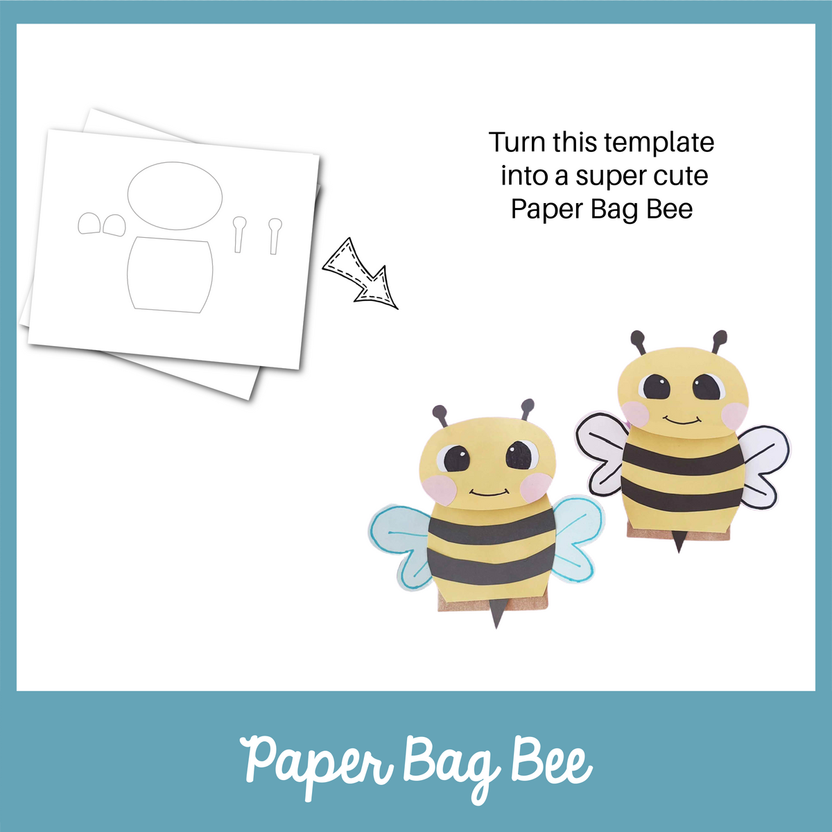 Paper Bag Bee Puppet Template – MicheleTripple