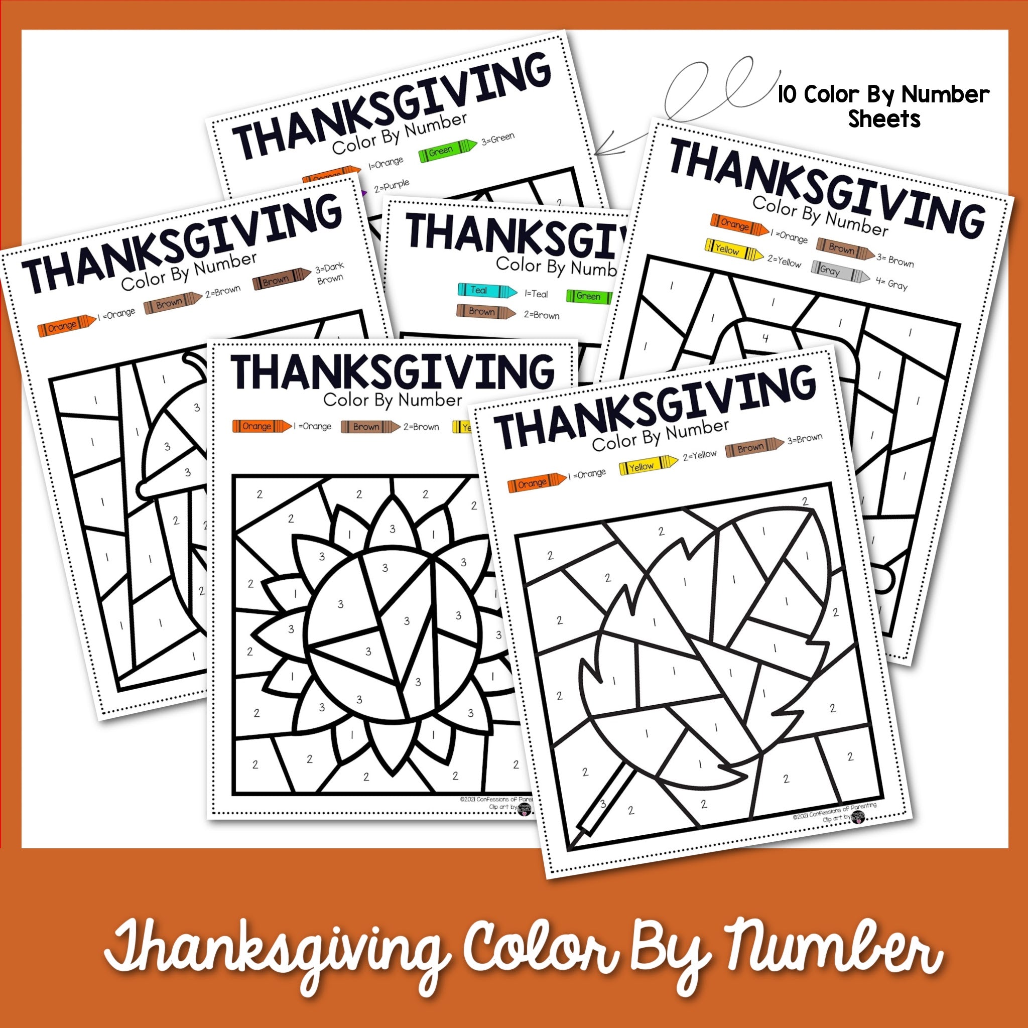 coloring pages by numbers thanksgiving